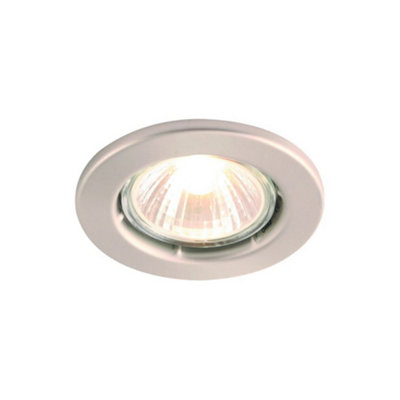 Luminosa Brushed Chrome Recessed Fixed Downlight, 50W GU10 | DIY at B&Q