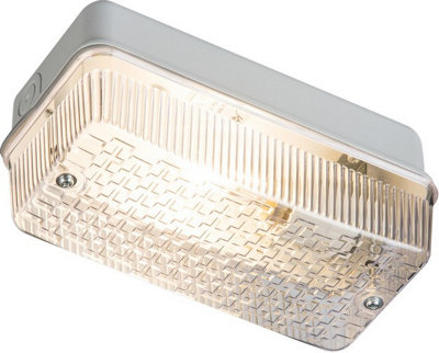 Luminosa Bulkhead with Clear Prismatic Diffuser and Aluminium Base ...