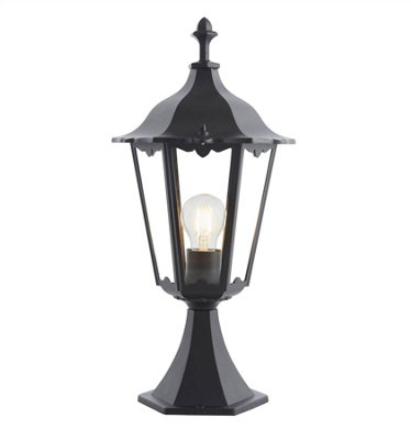 Luminosa Burford 1 Light Outdoor Floor Lamp Matt Black Paint, Glass ...