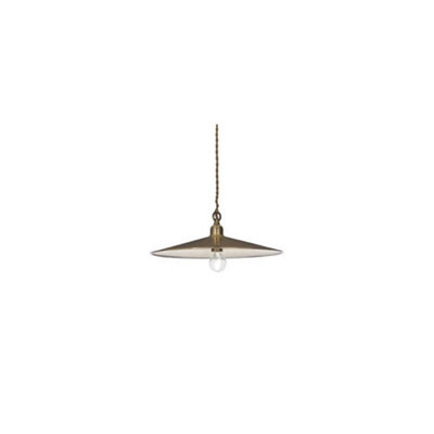 Luminosa Cantina 1 Light Large Dome Ceiling Pendant Antique Brass, E27 ...