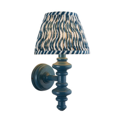 Luminosa Carnaby Satin Marlin Blue Paint Wall Light with Marlin Blue ...