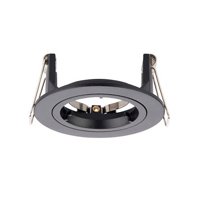 Luminosa Cast Recessed Downlight Round Matt Black 70mm Cut-Out Dimmable