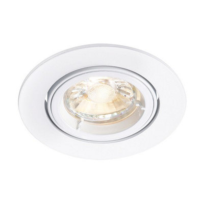 Luminosa Cast Recessed Tilt Downlight Matt White, GU10
