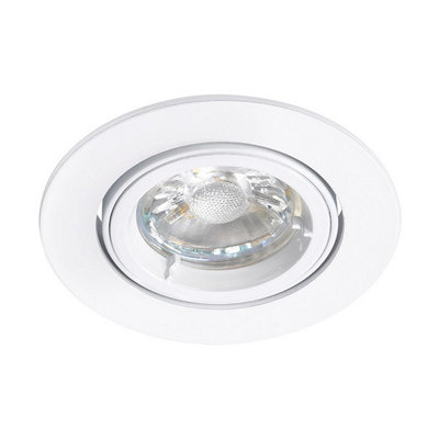 Luminosa Cast Recessed Tilt Downlight Matt White, GU10
