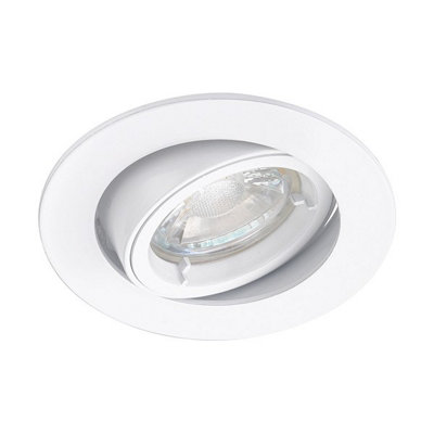 Luminosa Cast Recessed Tilt Downlight Matt White, GU10