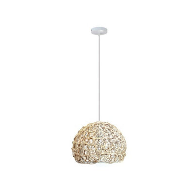 Luminosa Cebu Pendant Light 1xE27 Rattan 30cm