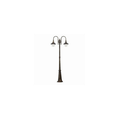 Luminosa Cima 2 Light Outdoor Post Lantern Brass IP43, E27