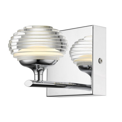 Luminosa Contemporary Integrated LED Ball Wall Lamp Chrome, Glass 3000K