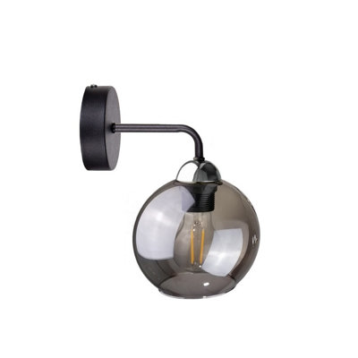 Luminosa Cosmo Dome Wall Lamp Black, Silver, 23cm, 1x E27