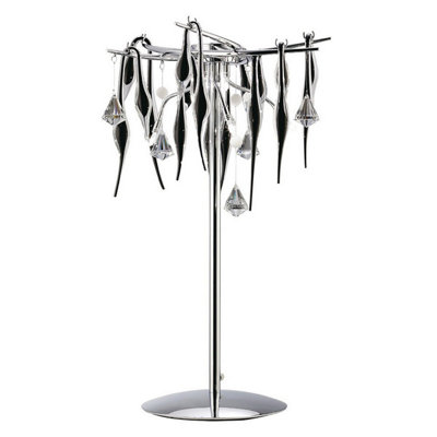 Luminosa Cygnet Table Lamp 6 Light G4 Polished Chrome/Black Glass ...