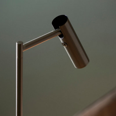 Luminosa Dedicated LED Reader Task Floor Lamp Satin Nickel