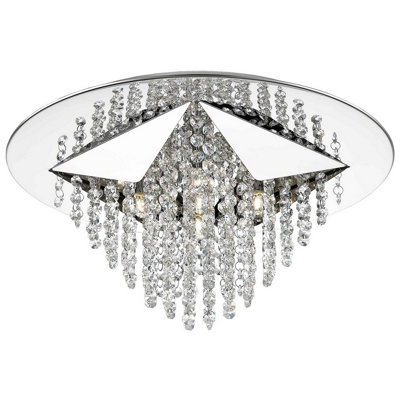 Luminosa Designer Ceiling 5 Light Chrome, Hanging Crystal