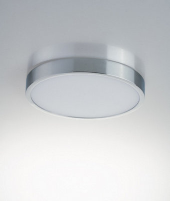 Luminosa Domo Round LED Flush Ceiling Lamp, Chrome, 4000K