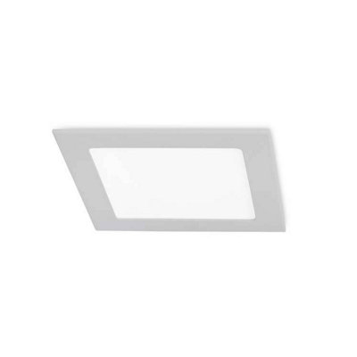Luminosa Easy LED Square Recessed Downlight Panel Grey 12cm 580lm 3000K