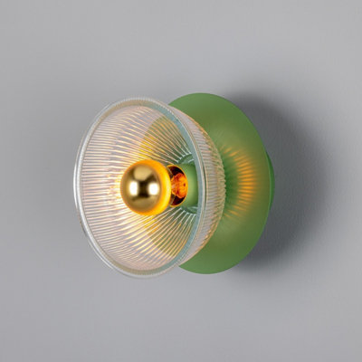 Luminosa Eclipse Coloured Wall Light, Sage Green