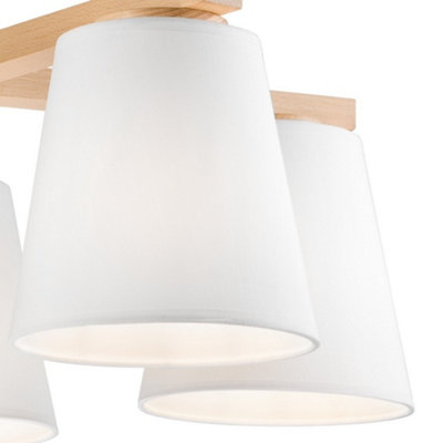 Luminosa Ellie Multi Arm Semi Flush Ceiling Light, Fabric Shades White ...