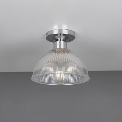 Luminosa Erbil Prismatic Flush Ceiling Fitting, Polished Chrome
