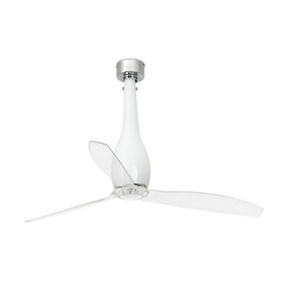 Luminosa Eterfan Shiny White, Transparent Ceiling Fan With DC Motor ...