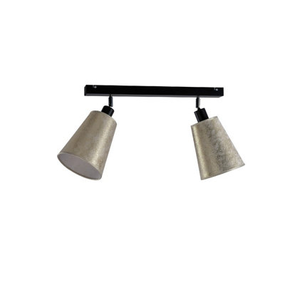 Luminosa Eva Twin Ceiling Spotlight Gold, 30.5cm, 2x E27