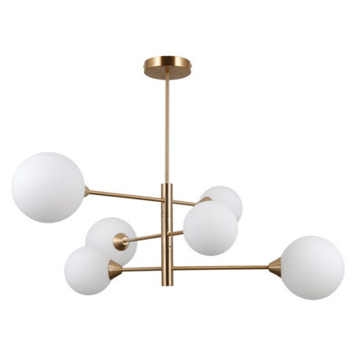 Luminosa Evora Modern 6 Light Multi Arm Semi Flush Ceiling Lamp, G9