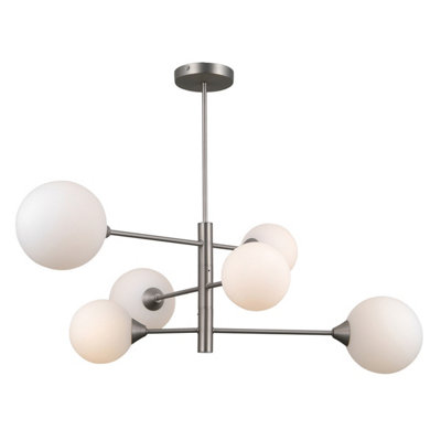 Luminosa Evora Modern 6 Light Multi Arm Semi Flush Ceiling Lamp, G9
