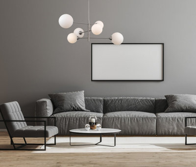 Luminosa Evora Modern 6 Light Multi Arm Semi Flush Ceiling Lamp, G9