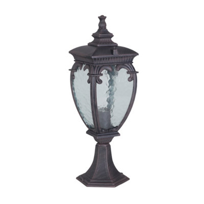 Luminosa Fleur Outdoor Pedestal Light Bronze Antique, IP44