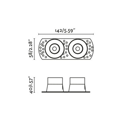 Luminosa Flic Trimless Adjustable Twin Recessed Downlight Black MR11 GU10