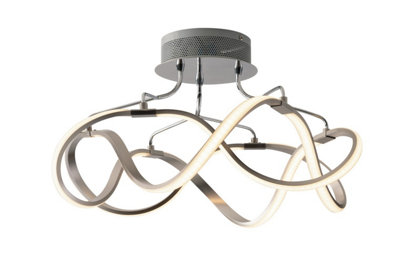 Luminosa Flight Integrated LED Semi Flush Ceiling Light, Nickel, 4000K ...