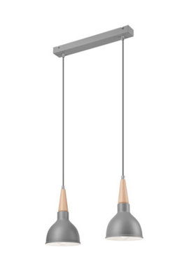 Luminosa Francesca Bar Pendant Ceiling Light Silver, 2x E27