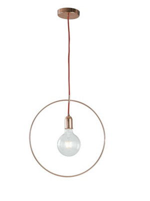 Luminosa FRIDA Wire Frame Pendant Ceiling Light Pink Gold 40cm | DIY at B&Q