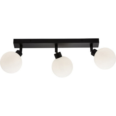 Luminosa G9 Triple Bar Spotlight with Round Frosted Glass - Matt Black ...