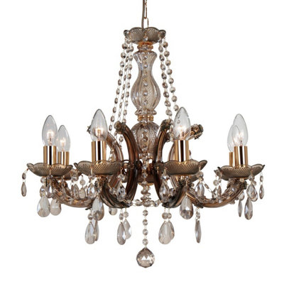 Luminosa Gabrielle Chandelier Acrylic Sconce & Glass Droplets 8 Light ...