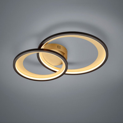 Luminosa Granada Modern 29W LED Semi Flush Light Black Matt 3000K - UK ...