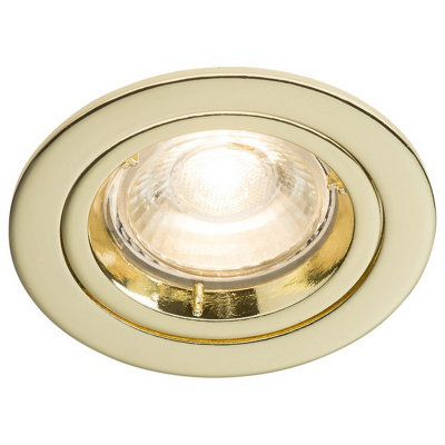 Luminosa GU10 Brass Recessed Fixed Twist & Lock Downlight, 230V