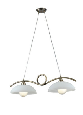 Luminosa HALLEY 2 Light Straight Bar Pendant Ceiling Light Brown 76x30x24cm