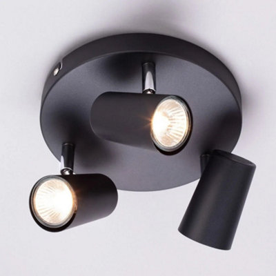 Luminosa Harvey 3 Light Ceiling Spotlight Clusters Black