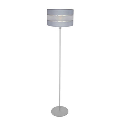 Luminosa Helen Floor Lamp With Shade Grey, Silver 35cm