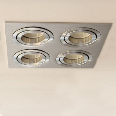 Luminosa Helium Quad Recessed Downlight Light Aluminium
