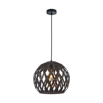 Luminosa Hilo Modern 1 Light Wire Frame Pendant Ceiling Light, E27 ...