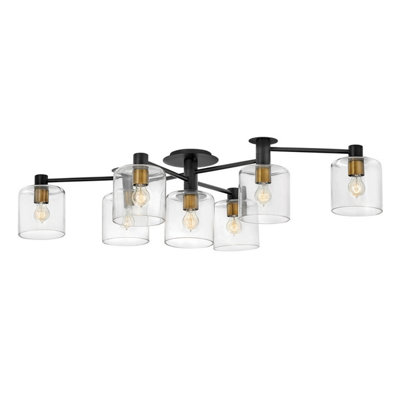 Luminosa Hinkley Axel Multi Arm Semi Flush Ceiling Lamp Black with ...