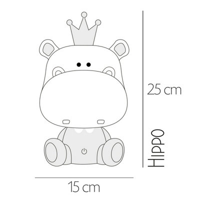 Luminosa Hippo Integrated LED Childrens Table Lamp, Pink