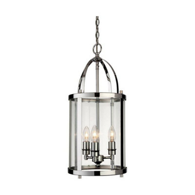 Luminosa Imperial 3 Light Round Ceiling Pendant Lantern Chrome, E14