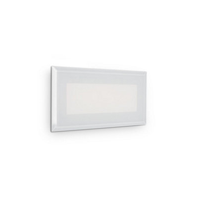 Luminosa Indio LED Outdoor Recessed Wall Light White IP65, 3000K