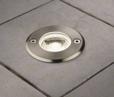Luminosa Integrated LED Outdoor Recessed Ground Light Stainless Steel IP67