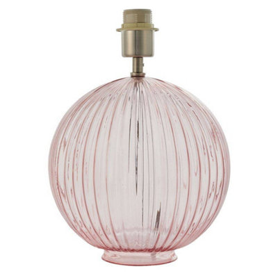 Luminosa Jemma 1 Light Table Light Dusky Pink Ribbed Glass & Satin ...