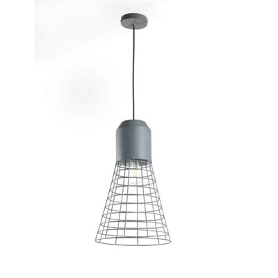 Luminosa Jerry Wire Frame Pendant Ceiling Light, Urban Grey | DIY at B&Q