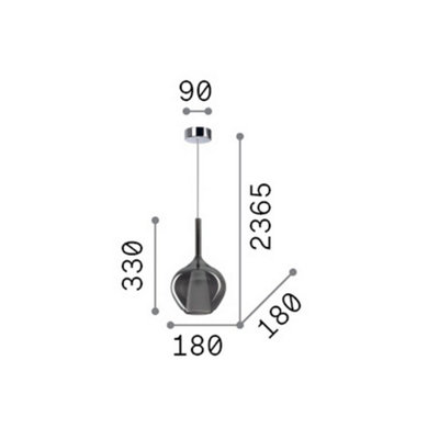 LUMINOSA KALIQUE I 18CM DOME PENDANT CEILING LIGHT SKY BLUE 1X E27