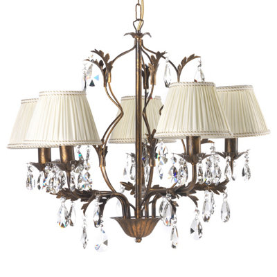 Luminosa Karen Multi Arm Chandelier with Shades Bronze | DIY at B&Q