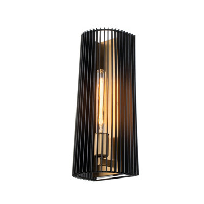 Luminosa Kichler Linara Wall Lamp Black & Natural Brass | DIY at B&Q